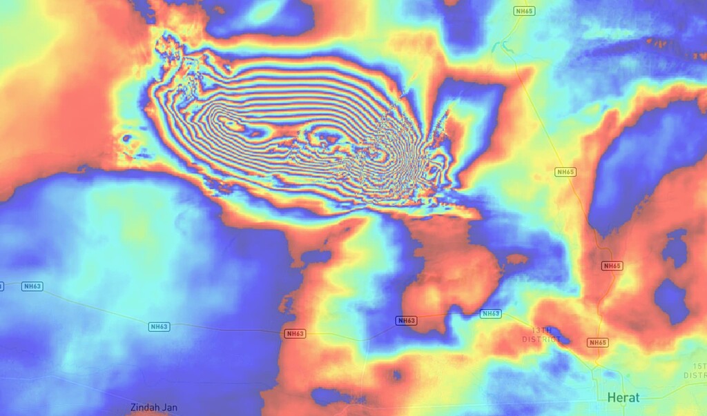 Radar interferogram over Herat area in Afghanistan using the Copernicus ...